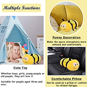 zhidiloveyou Bee Plush Stuffed Animal Cute Stuffed Bumble Bee Hug Pillow Toy for Kids, 17.72"