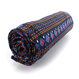 Cobalt Aztec DBP Fabric - Double Brushed Polyester 4 Way Stretch - 1/2 yard