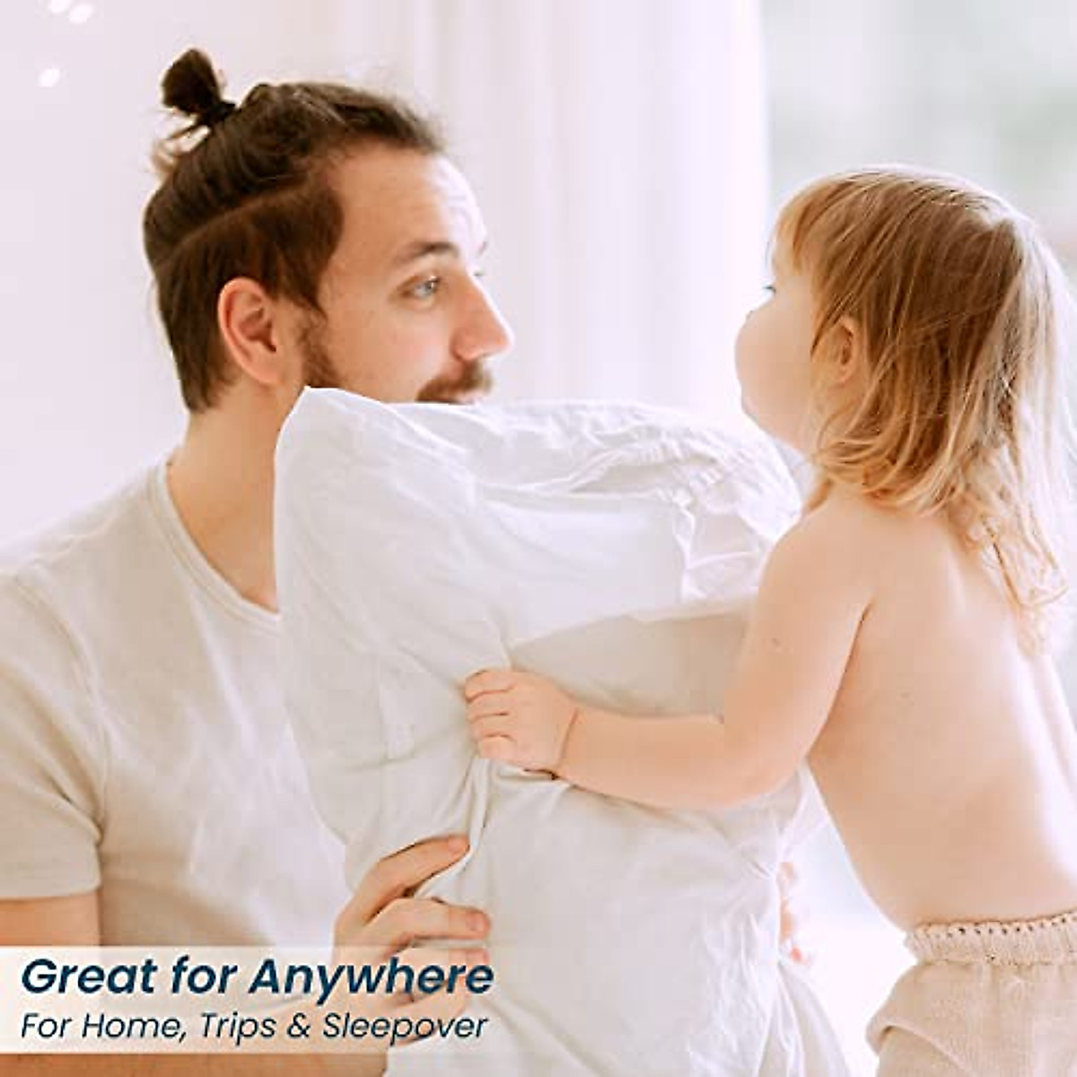 Toddler Travel Pillowcase Set of 2 PC Pillow Cover 100% Egyptian Cotton Decorative Pillowcase 500 Thread Count Baby Pillowcase with Zipper Closure Toddler Pillowcase 12x16 inch, White Solid