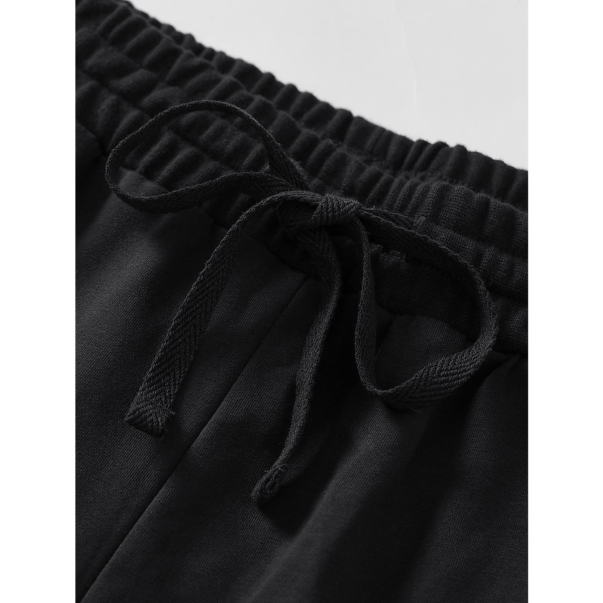 Weintee Men's 34" Inseam Tall Cotton Sweatpants with Pockets L Black