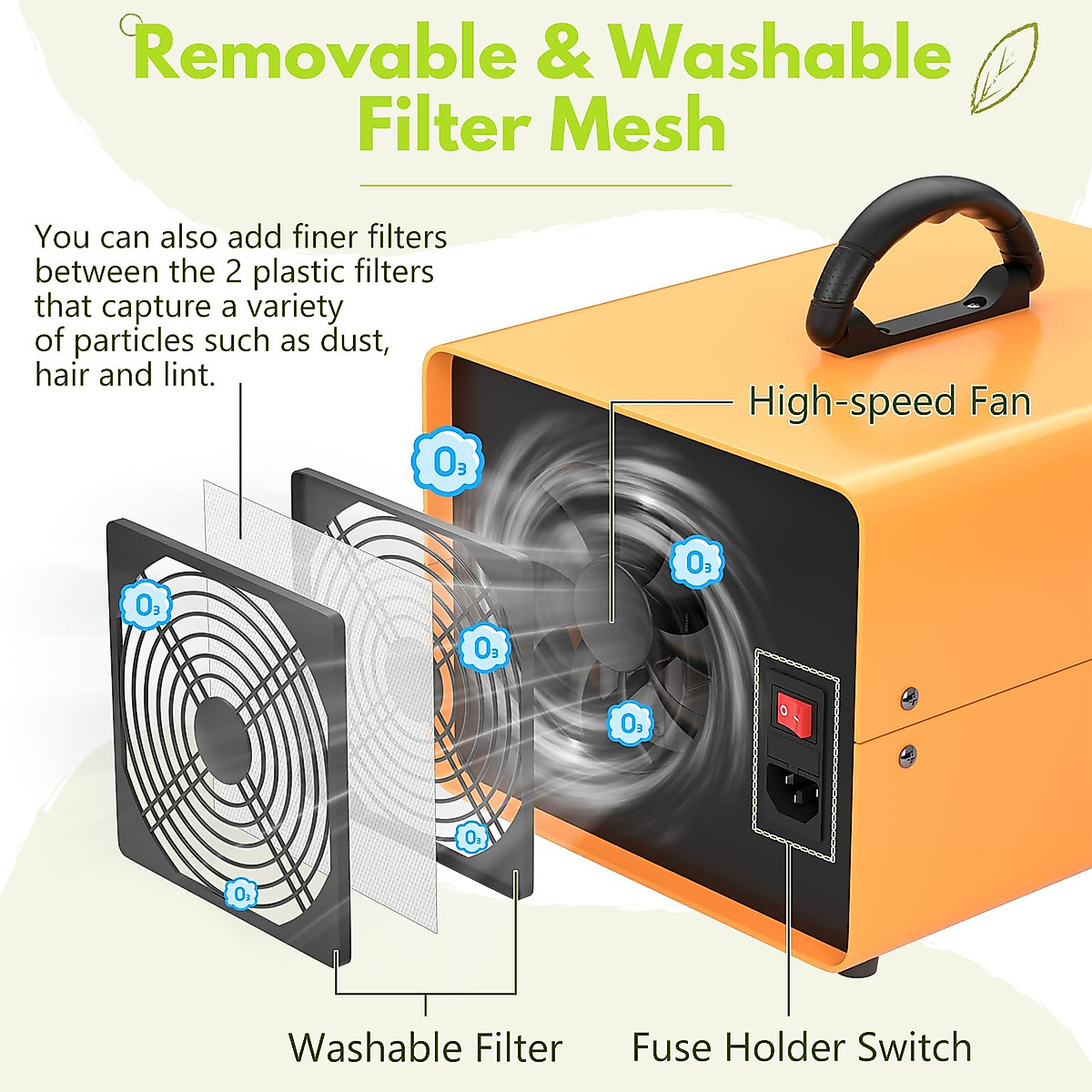 Upgraded Ozone Machine 50,000mg/h Powerful Ozone Generator Odor Removal for Industrial Commercial