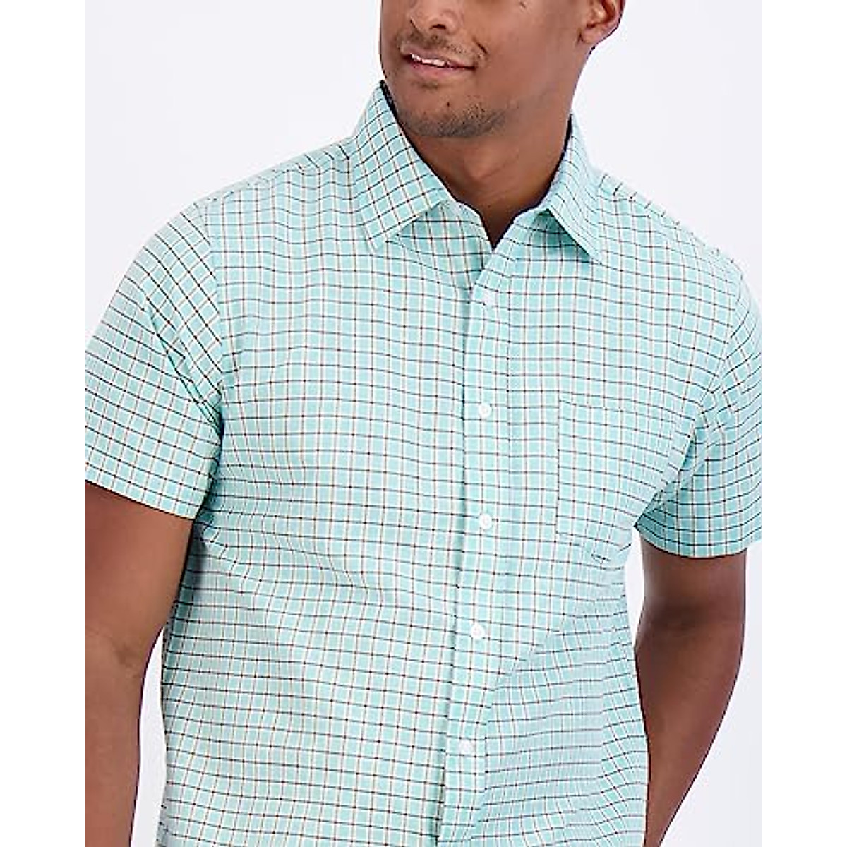 3-Pack: Mens Short Sleeve Button Up Down Shirt for Men Dress Shirts Slim Casual Plaid Clothing Clothes Pocket Cotton Collar Summer Outfit Fashion Top Tees Tshirt Lounge Camisa para Hombre - Set 6, L