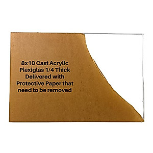 Clear Cast Acrylic Plexiglas Sheet, 1/4" Thick, 8" X 12" by E.H.C