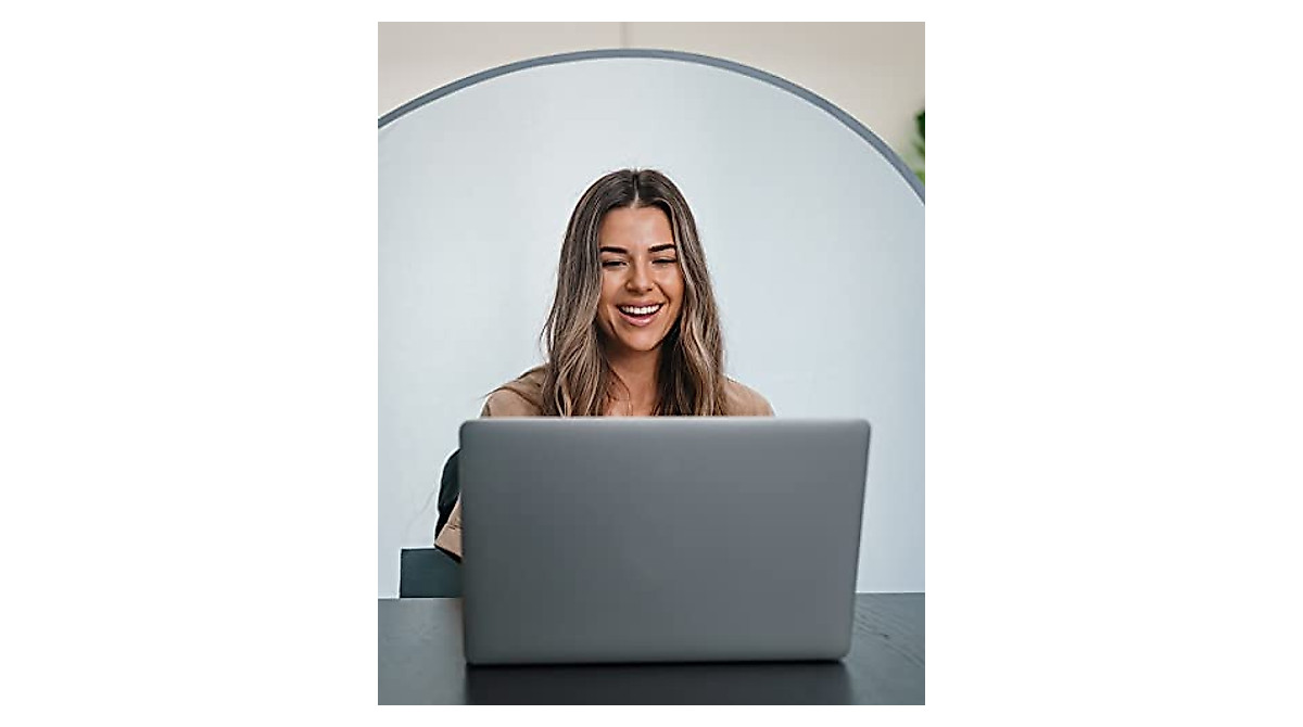 Webaround Big Shot 56" Grey Portable Webcam Backdrop - Easy Setup