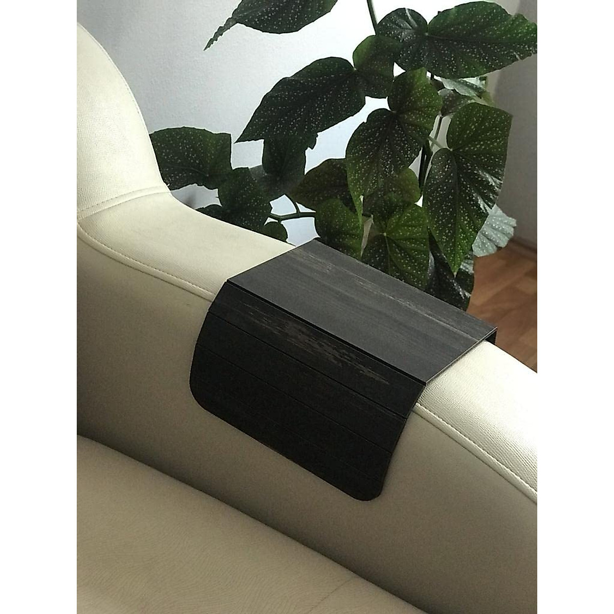 Sofa Armrest Tray, Non-Slip Drink Holder Coaster Portable Side Table, Drinking Table, Space-Saving Couch Arm Table, Sofa Armrest Tray Natural Wood Beverage Cup Holder Tray