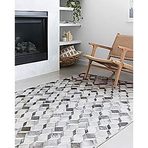 Loloi II Maddox Collection MAD-02 Grey/Mocha, Contemporary 7'-6" x 9'-6" Area Rug