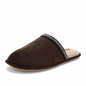 Levi's Mens Milton Nordic Microsuede Scuff House Shoe Slippers, Brown, L