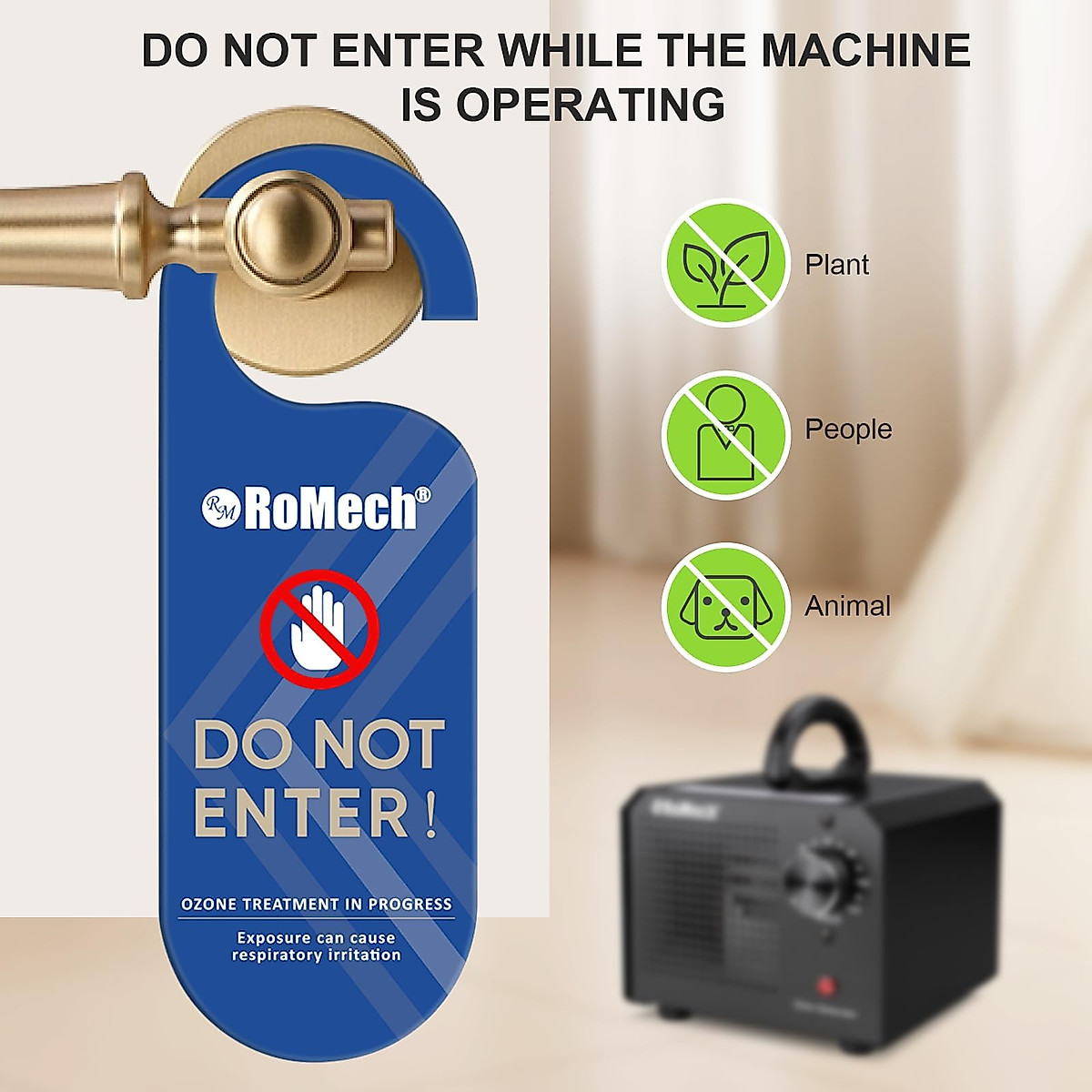 ROMECH Ozone Generator 30,000mg/h, High Capacity Ionizer Air Purifier Ozone Odor Eliminator for 4000sq.ft. Home, Basement, Kitchen (Black)