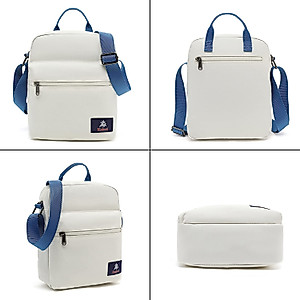 Kalesi Small Canvas Crossbody Bag and Purse Set for Girls and Women (Sea salt white)