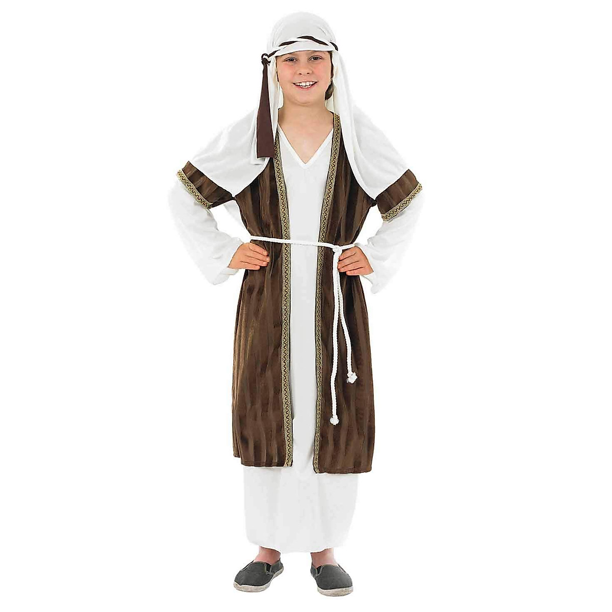 fun shack Boys Shepherd Costume for Kids, Joseph Costume for Boys, Shepherd Boy Outfit, Nativity Dress-Up, X-Large
