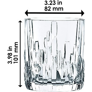 Nachtmann Shu Fa series Whiskey Tumbler Set of 4, Clear Crystal Glass, 4-Inch, Tumbler for Scotch, Cocktail, Liquor, or Bourbon, 11-Ounce, dishwasher safe