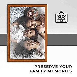 4x5 Honey Brown Real Wood Picture Frame Width 0.75 Inches | Interior Frame Depth 0.5 Inches | Warm Wood Traditional Photo Frame Complete with UV Acrylic, Foam Board Backing & Hanging Hardware