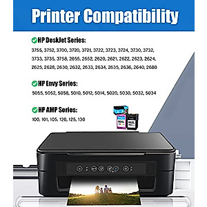 LeciRoba Compatible for HP Deskjet 3755 Ink Cartridges High Yield Remanufactured HP 65XL Ink Cartridges Replacement for HP DeskJet 2600 3700 Series Envy 5000 Series AMP 100 Series Printer (2-Pack)