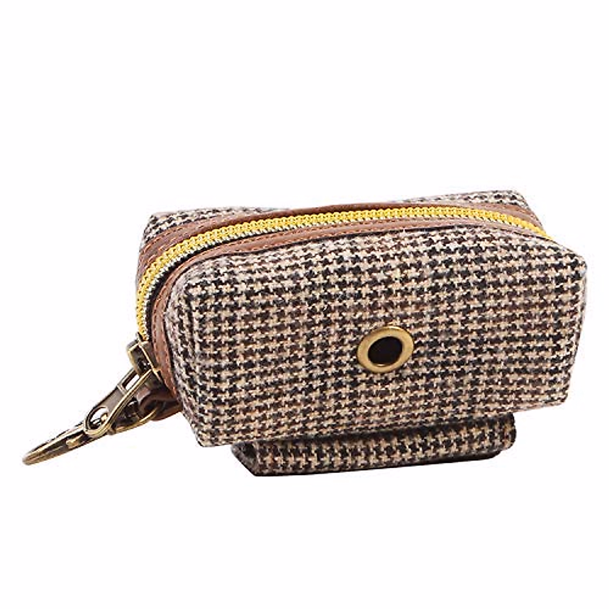 Pets Inn Dog Poop Bag Holder with Leash Attachment - Fits Any Dog Leash - Includes Free Roll of Dog Bag, burberry, Burberry Brown, 3.75,2,2