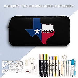 Texas Flag Pencil Case Stationery Pen Pouch Portable Makeup Storage Bag Organizer Gift