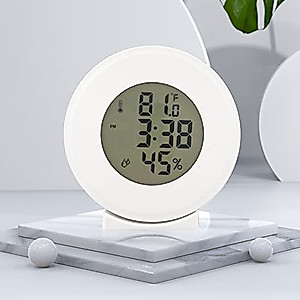 DELURA Digital Alarm Clock with LCD Display Thermometers Hygrometer Digital Temperature Humidity Monitor with Smart Clock Calendar/2184