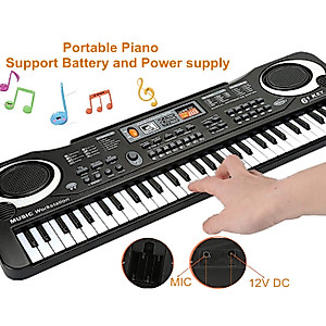 Keyboard Piano for Kids Portable Electric Digital Piano Keyboards Musical Instruments Toy Multi-Function w/ Microphone Birthday for Kids Children