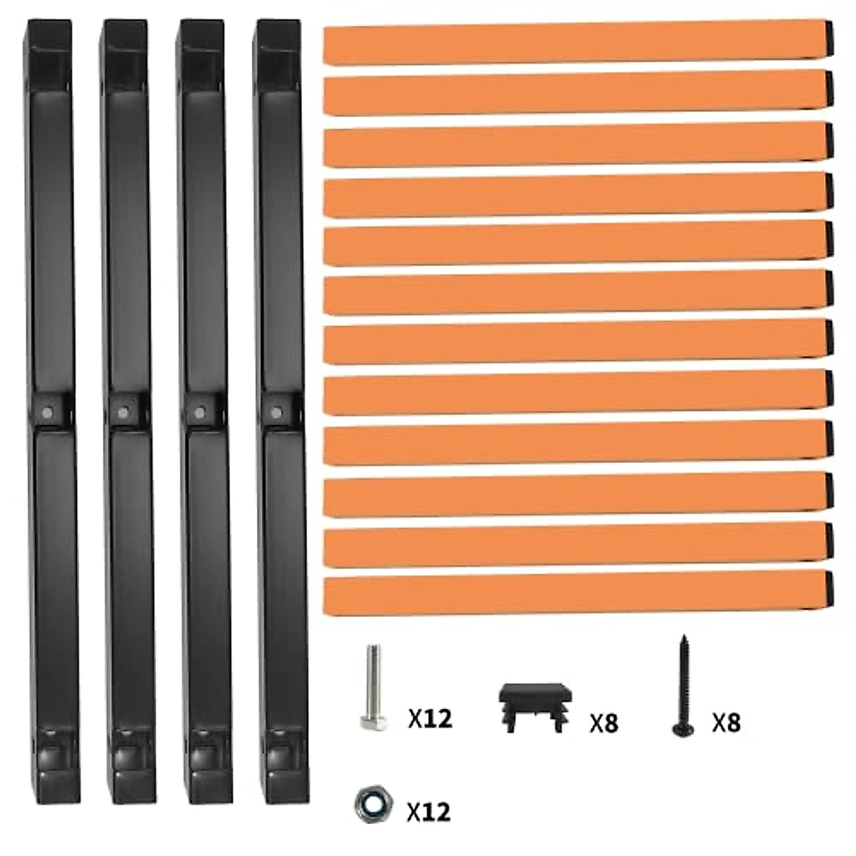 Foozet Lumber Rack Wall Mount with 3-Level 2 pairs Wood Organizer and Lumber Storage Heavy Duty Metal Wood Rack for Indoor and Outdoor,Black-Total Max Load 600lb