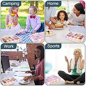 Hiitytin Snack Box Container with 15 Adjustable Compartments Multi Snack Container Divided Organizer Box for Travel School Picnics