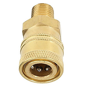 XIE Brass Pressure Washer Quick Connect air Hose fittingsquick Connect 12mm, to 1/4inch M-NPTMale Socke, 4000PSI/275Bar for Household, Garden, and Vehicle Cleaning.