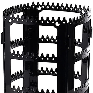Sooyee 360 Rotating Earring Holder and Jewelry Organizer, 4 Tiers Jewelry Rack Display Classic Stand, 156 Holes and 160 Grooves for Necklaces Earrings Piercings, Black