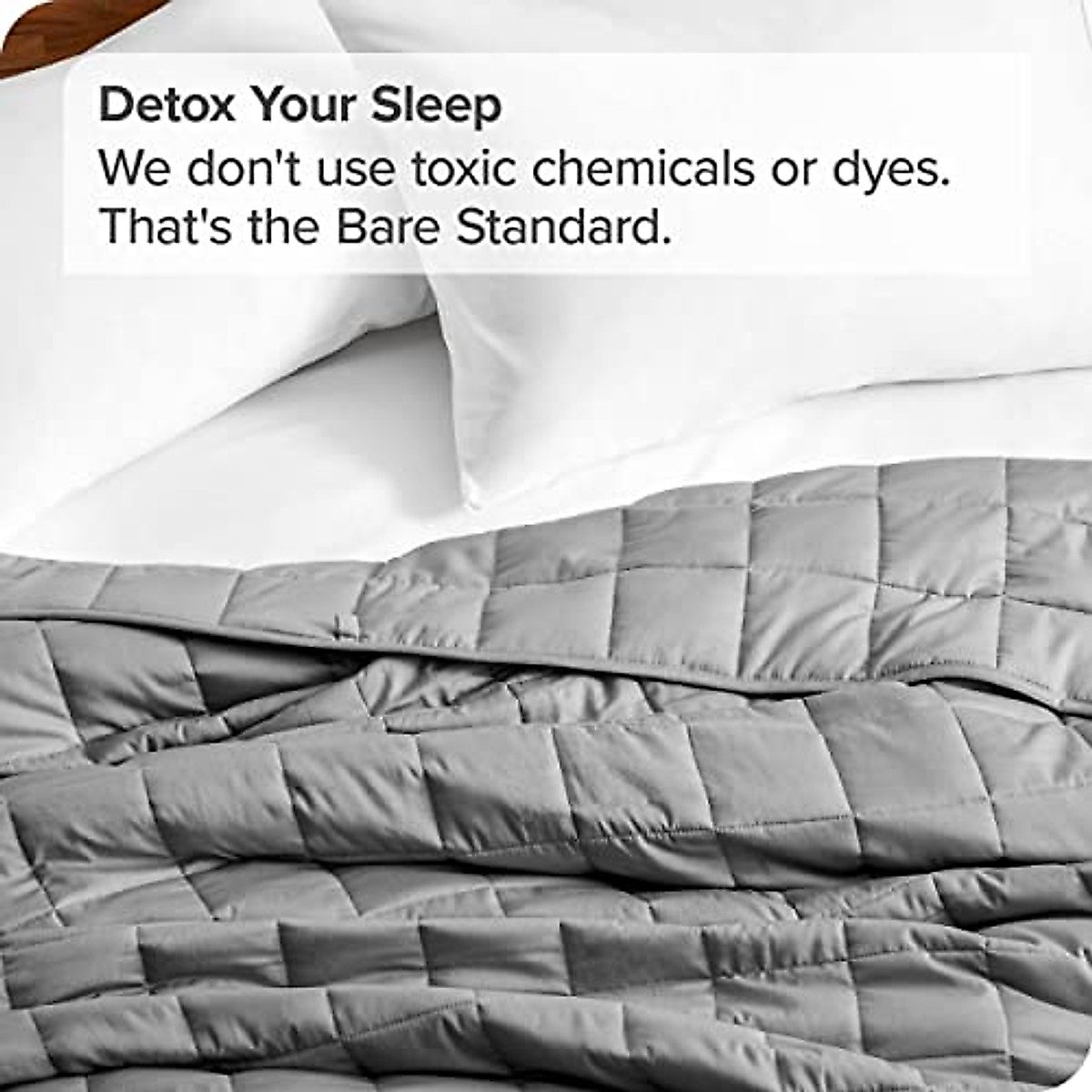 Bare Home Weighted Blanket Twin or Full Size 7lb (40" x 60") - All-Natural 100% Cotton - Premium Heavy Blanket Nontoxic Glass Beads (Grey, 40"x 60")