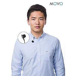 Movo LV-M5 Pin-On Lavalier Microphone for Crisp Audio Capture - Compatible with Cameras, Camcorders, and Recorders with 3.5mm TRS Connector - Pin Mic for Video Recording