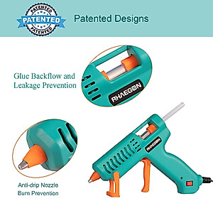 RHAEGON 60W Mini Hot Glue Gun for Crafting and Repairs, Drip-free and Leakage-proof Patent Designs Small Glue Gun Kit with 50pcs Glue Sticks(7mmx130mm)