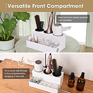 BYOOTIQUE Bathroom Hair Tool Organizer Acrylic Blow Dryer Holder Wall Mount/Countertop Tool Holder