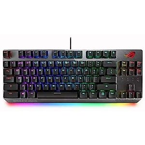 ASUS RGB Mechanical Gaming Keyboard - ROG Strix Scope TKL | Cherry MX Red Switches | 2X Wider Ctrl Key for FPS Precision | Gaming Keyboard for PC (Renewed)