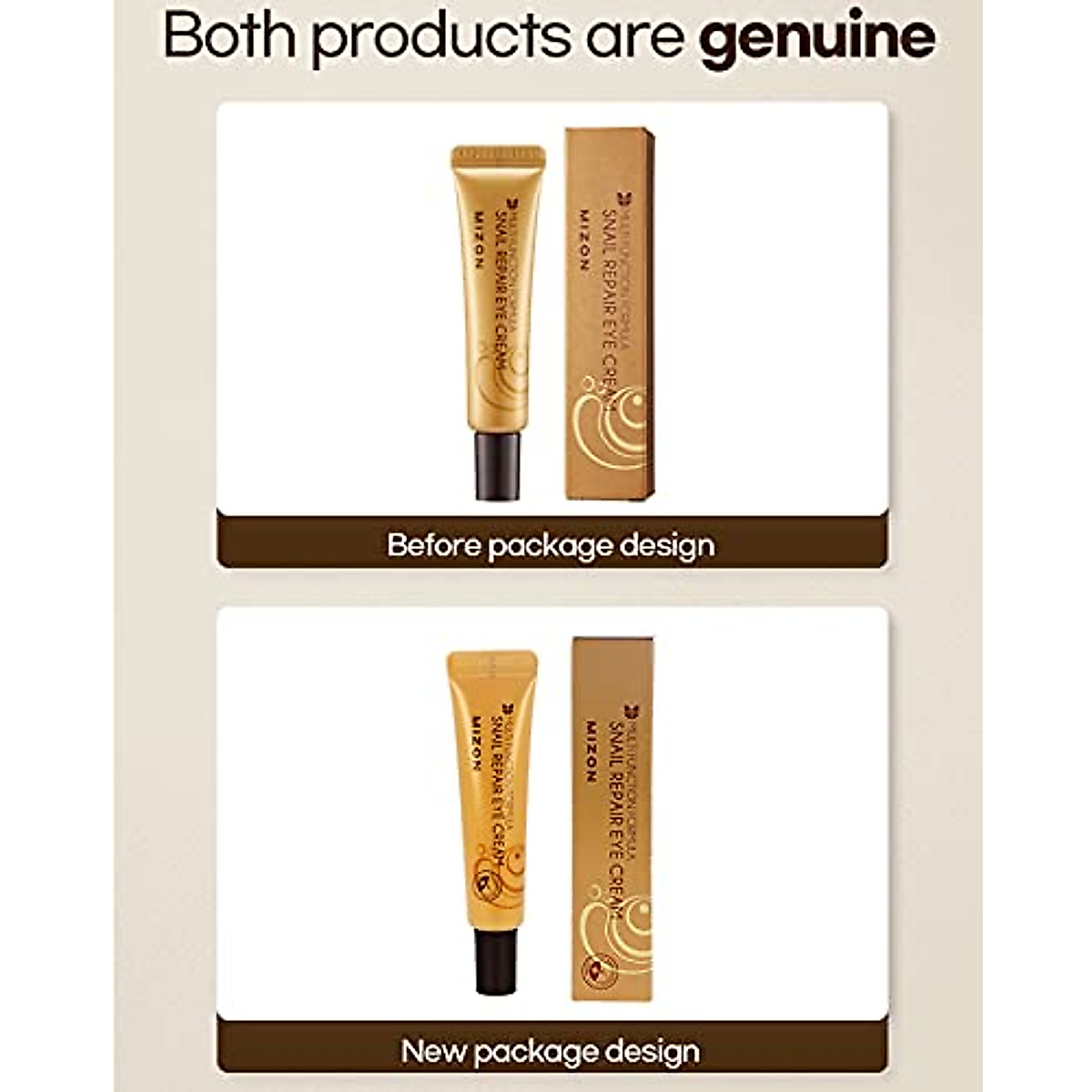 MIZON Snail Repair Eye Cream Snail Mucin with Niacinamide Adenosine Under Eye Care for Fine Lines Hydrating Firming Korean skincare Travel Size (Tube, 0.50 fl.oz.)