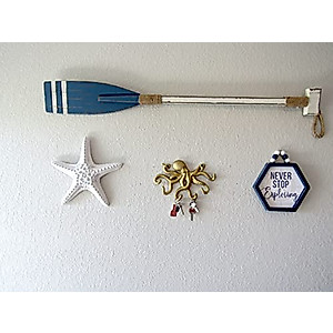 Wallcharmers Gold Octopus Key, Leash, & Towel Holder | Nautical Home & Wall Decor