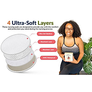 365 Mommy Nursing Pads for Breastfeeding Mothers Organic-Comfortable-Uniquely Crafted Washable Pads Super Absorbent Breastfeeding Pads Leak Proof Organic Bamboo (Gray)