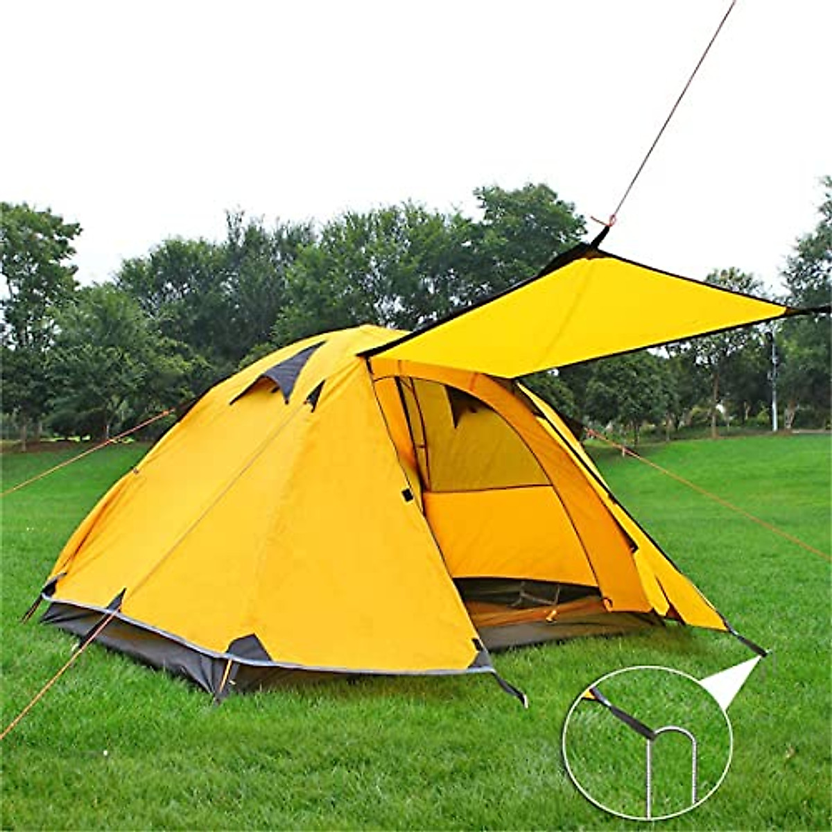 Ground Stakes Steel Rebar Stakes Tents Nails Heavy Duty Garden Stake Ground Anchor Pegs U Shaped Metal Fences Stake for Trampolines Camping Canopies Sheds Swing Sets, 12inch 4 Pack