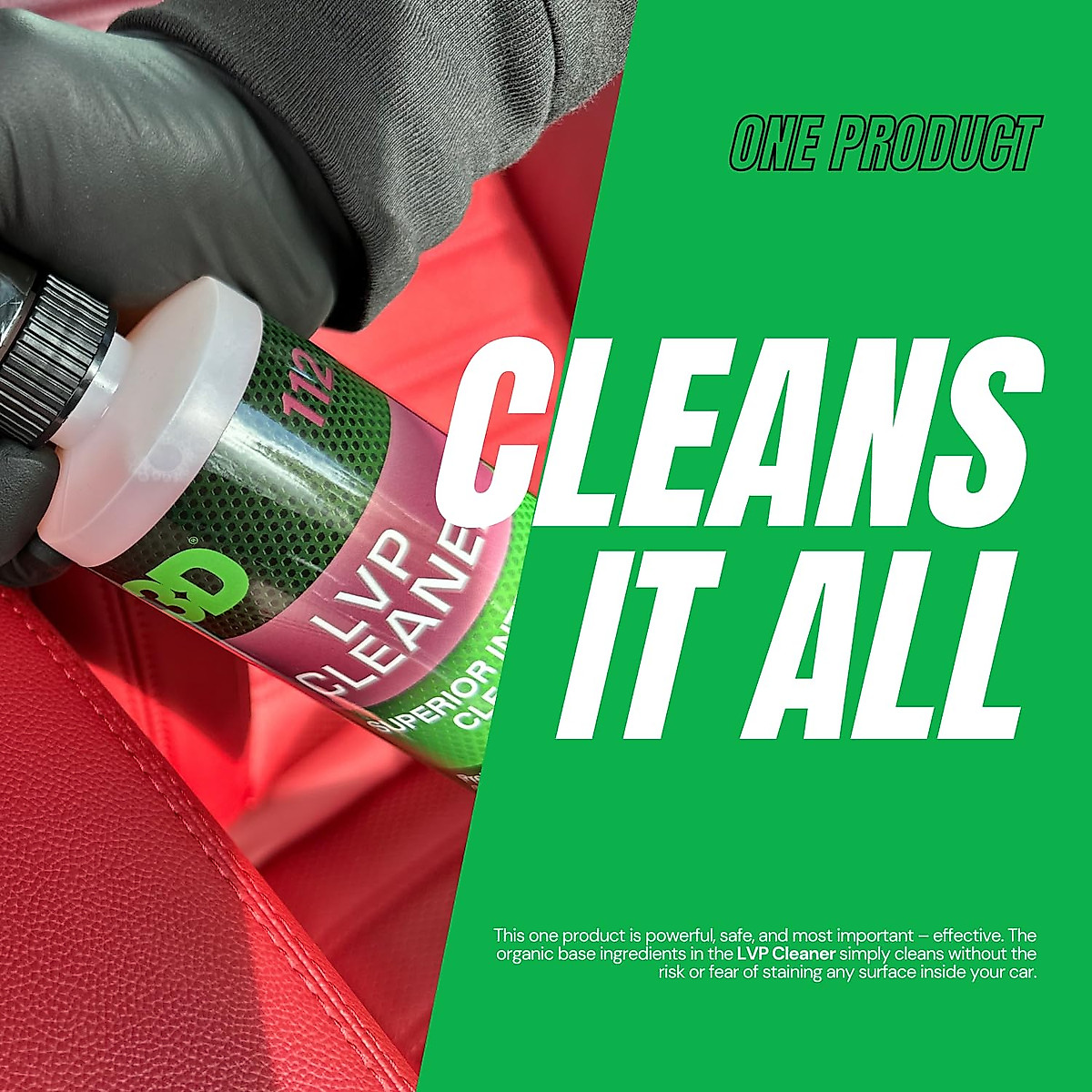 3D LVP Interior Cleaner - Removes Dirt, Grime, Grease, Oil & Stains from Leather, Vinyl & Plastic - Great for Seats, Steering Wheels, Door Panels, Dashboards - Car, Office, Home Use - 1 Gallon