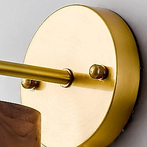 VUCICA Modern Simple Wall Lamp Adjustable Bedside Wall Sconce Walnut Wall Light with Pull Cord Switch E27 Lighting Fixture for Living Room Study Office Homestay