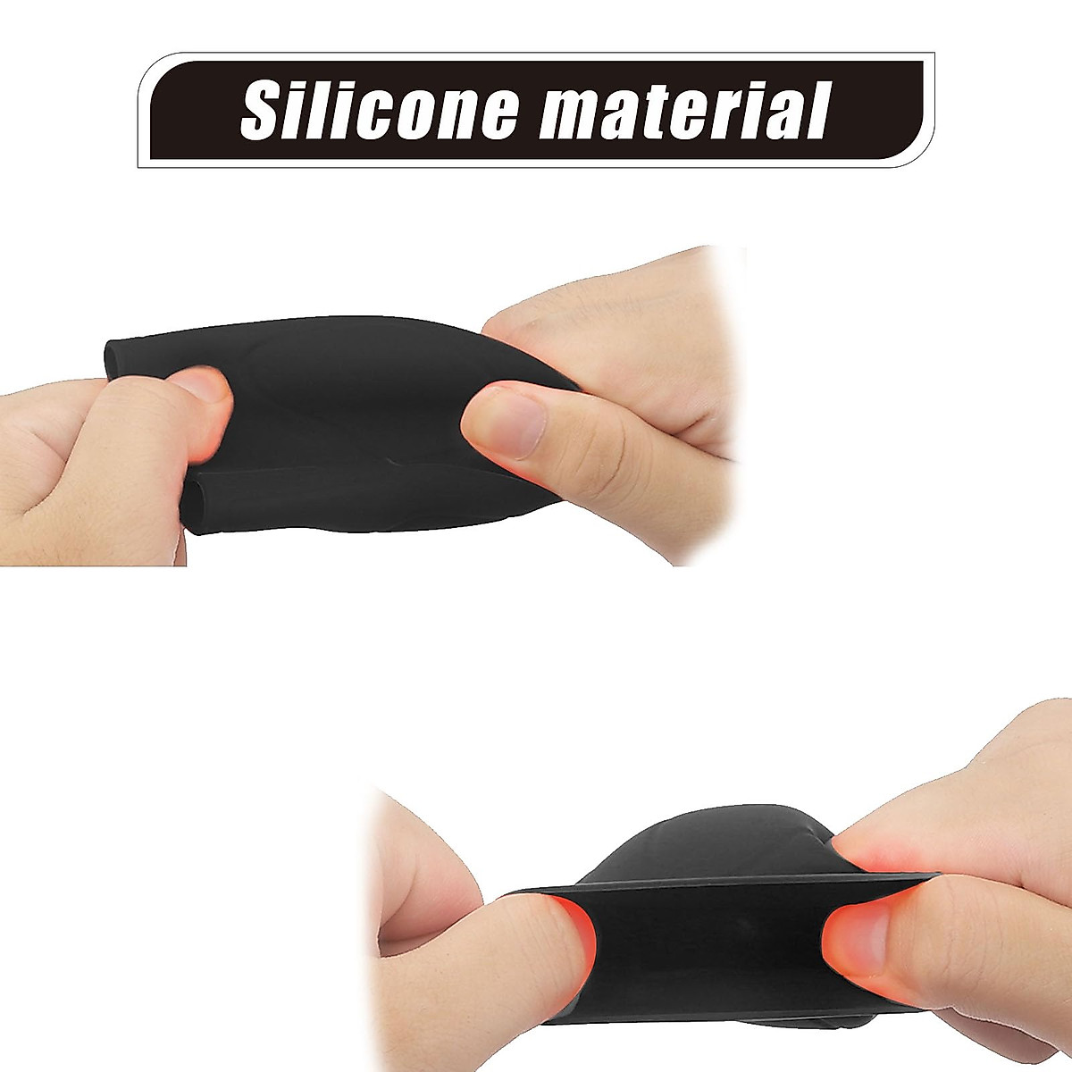 GKmow 2 PCS Car Shift Cover, Environmentally Friendly Silicone Open Anti-Slip Automatic Knob Gear Lever Protective Cover, Universal Decorative Accessories, Suitable for Most Car Models (Black)