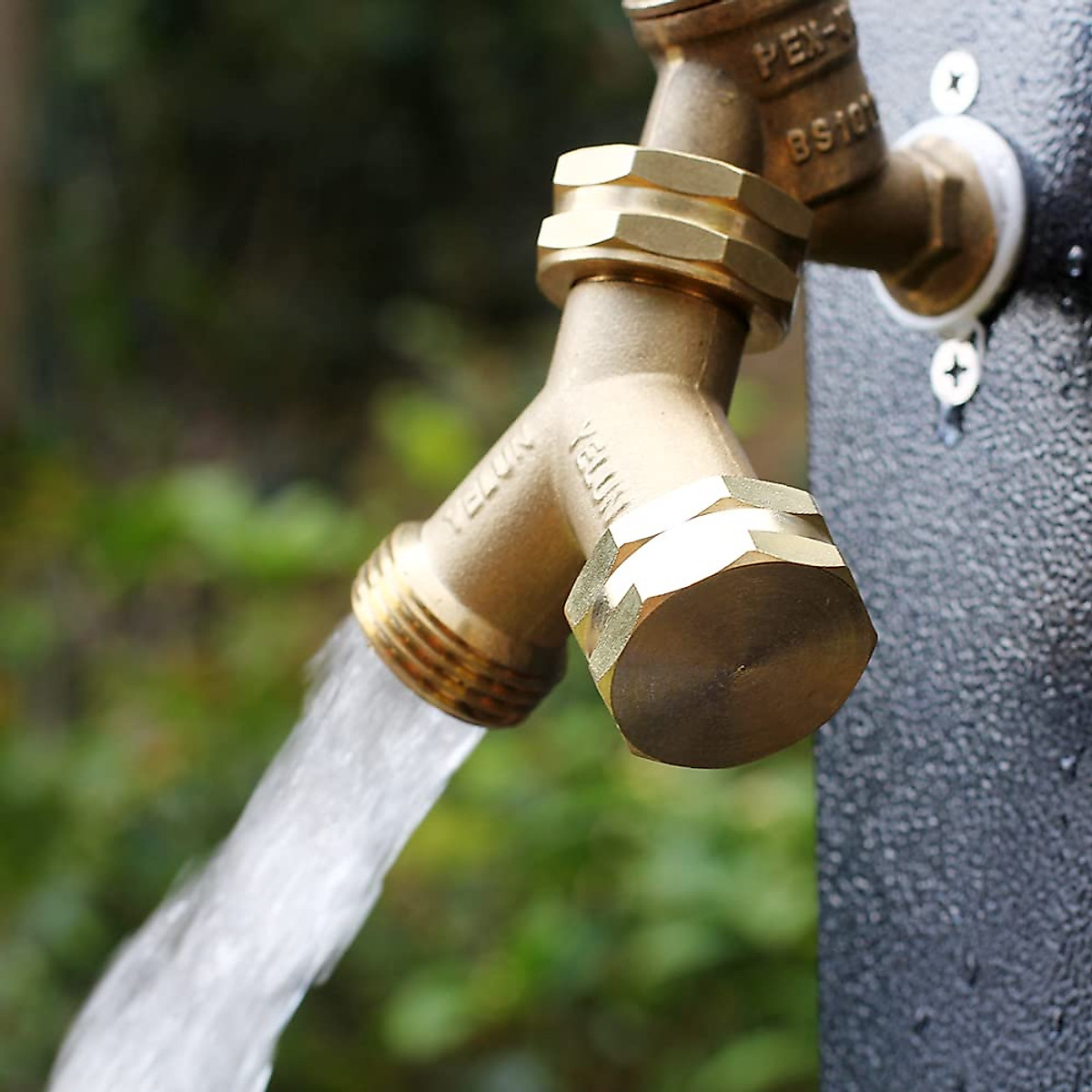 YELUN 3/4" Garden Hose End Caps,Brass Garden Hose Cap with Washers,Female End Cap 2 Pack