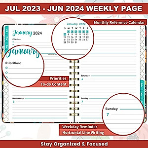 Planner 2023-2024 - Jul. 2023 - Jun. 2024, 6.4" x 8.5" Weekly and Monthly Planner, Academic Planner 2023-2024 Tabs, Thick Paper, Back Pocket, Inspirational Quotes