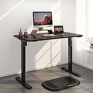 SANODESK Electric Standing Desk Adjustable Height Desk 48 x 24 Inches Sit Stand Up Desk with Splice Board for Home Office Computer Table (Black Frame + 48" Black Top)