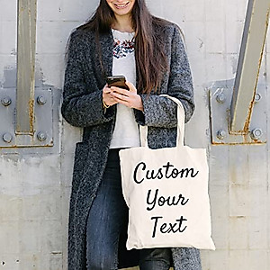 JATEBI Personalized Tote Bag, Canvas Tote Bag With Customizable Pictures and Text double sided, Reusable Grocery Bag,Shopping Bags for Daily Use Gifts…