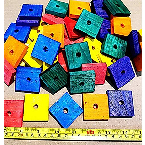 Wood Wooden 50 Slim Blocks Bird Parrot Cage Toys Parts for Quaker Amazon Love Birds