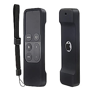 Wall Mount Bracket Holder with Remote Cover Compatible for Apple TV4 4K - Pinowu TV Mount and Siri Remote Protective Case Suitable for Apple TV 4/4K[4th Gen] (Black)