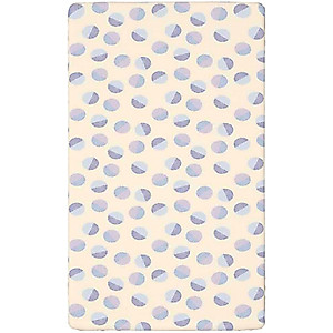Polka Dot Themed Fitted Mini Crib Sheets,Portable Mini Crib Sheets Toddler Bed Mattress Sheets-Crib Mattress Sheet or Toddler Bed Sheet,24“ x38“,Multicolor