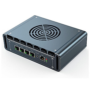 Mini PC, Micro Firewall Appliance, VPN, Router PC, Intel Pentium Gold 8505, 4 x Intel 2.5GbE I226-V LAN, H7-A, AES-NI, HDMI, DP, SIM Card Slot, RJ45 COM, with Fan, No RAM, No Storage