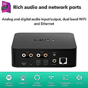 WiiM Pro AirPlay 2 Receiver, Chromecast Audio, WiFi Multiroom Streamer, Compatible with Alexa, Siri and Google Assistant, Stream Hi-Res Audio from Spotify, Amazon Music, Tidal and More