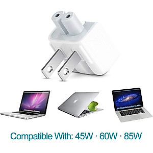Mac AC Wall Adapter Plug Duckhead US Wall Charger AC Cord US Standard Duck Head for MacBook Mac iBook/iPhone/iPod AC Power Adapter Brick (2 PCs)