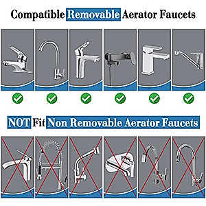 Dreyoo 2 Pcs Dishwasher Faucet Adapter, Dishwasher Snap Adapter Connection 15/16-27Male or 55/64-27Famale Chrome (No Filter)