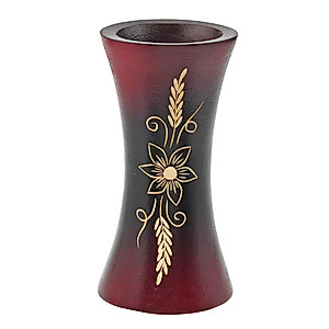 AeraVida Pretty Asian Flower Red and Black Natural Mango Tree Wood Flower Vase | Modern Farmhouse Home Décor | Kitchen Bedroom Living Room Home Decoration