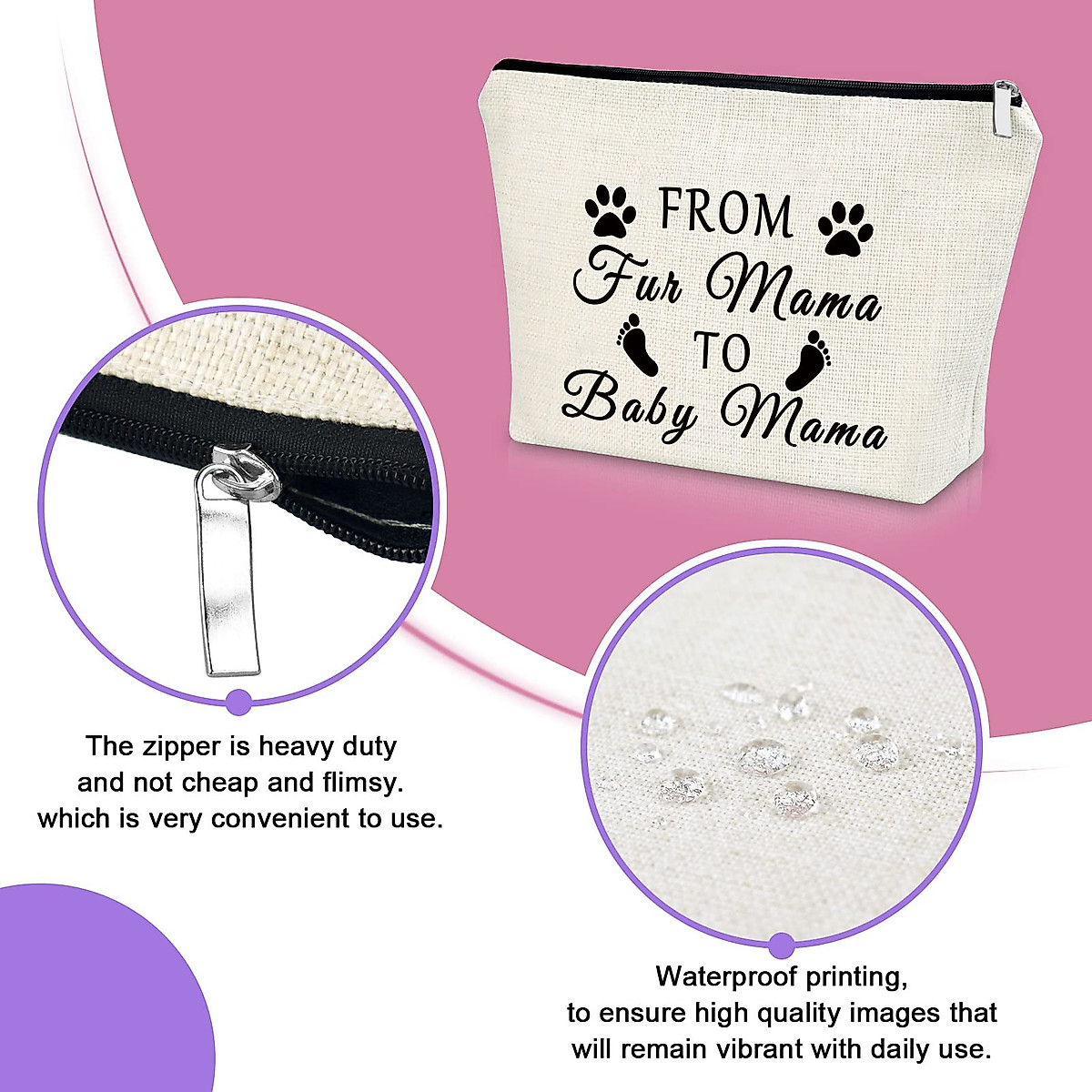 Sazuwu New Mom Gifts Mom to Be Gift First Time Makeup Bag Pregnancy Announcement Gift Baby Reveal Gift for New Mother Cosmetic Bag New Mommy Gift Mothers Day Gift for New Mom Travel Pouch